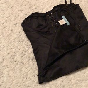 Marciano | Tops | Marciano Corset Top Black Silk | Poshmark